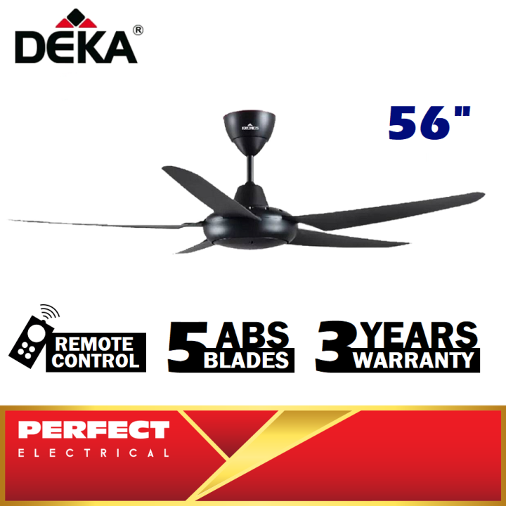 DEKA Ceiling Fan DX56 Remote Control 5 ABS Blades 56" DC Motor 7+7 ...