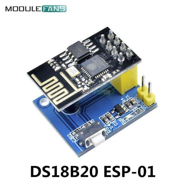 Esp-01/Esp-01s Esp8266 Ds18b20อะแดปเตอร์เซ็นเซอร์โมดูลอุณหภูมิบอร์ดสำหรับ Arduino Uno R3 Iot ...
