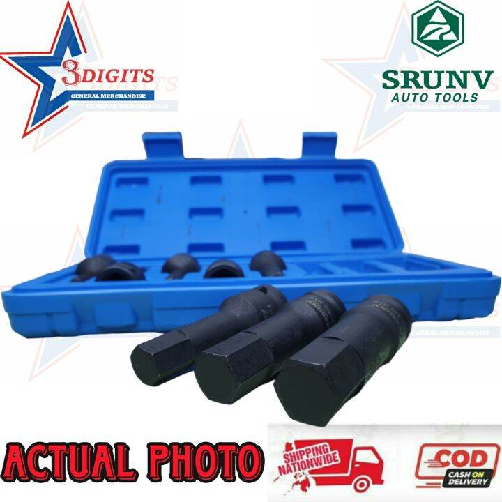 SrunV 8pcs Impact Allen Socket Hex Key 1/2" Drive (Hexagonal) | Lazada PH