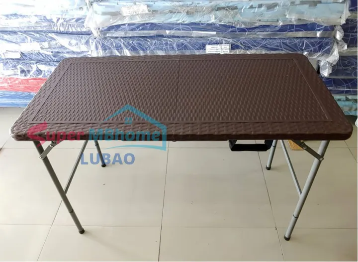 Zooey Heavy Duty 4FT Mini Budget Folding Table PLAIN WHITE/RATTAN BROWN ...