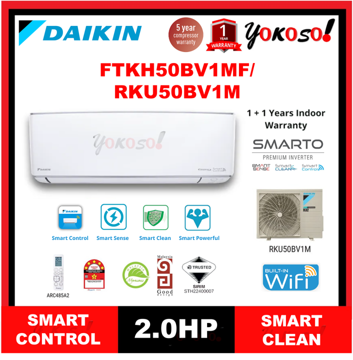 Daikin Ftkh50bv1mf Rku50bv1m 2 0hp R32 Smarto Premium Inverter Air