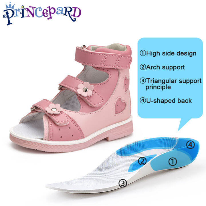 Princepard Orthopedic Sandals Shoes For Toddler Girls Pink Heart Shape ...