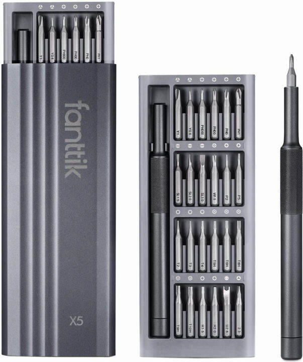 Fanttik Precision Screwdriver Set, 25 in 1 Mini Screwdriver, Magnetic Driver Bits Set, Pocket ...
