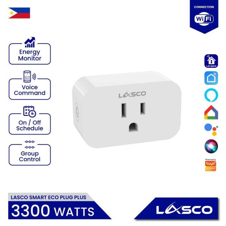 ♧LASCO WiFi Eco Plug Plus Smart Plug with Energy Monitor Socket Outlet ...