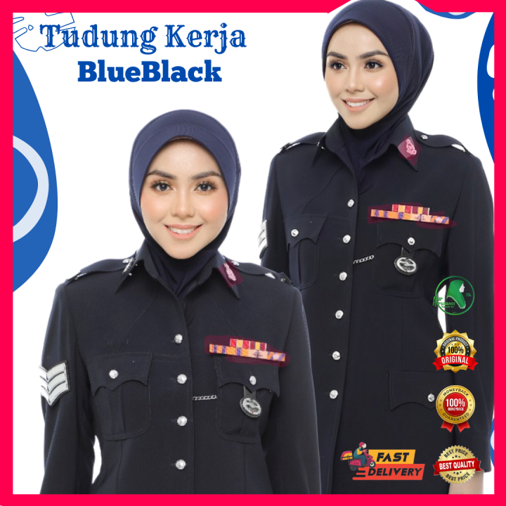 Tudung Kerja Hitam Blue Black / Tudung Uniform Penjawat Awam / Tudung ...