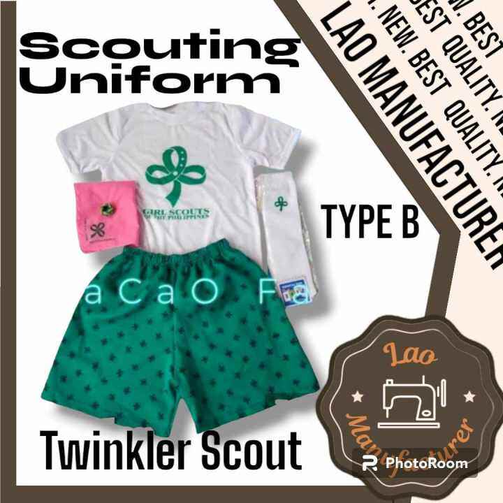 LAO MANUF'S NEW SCOUTING UNIFORM FOR GIRLS TYPE B TWINKLER SET | Lazada PH