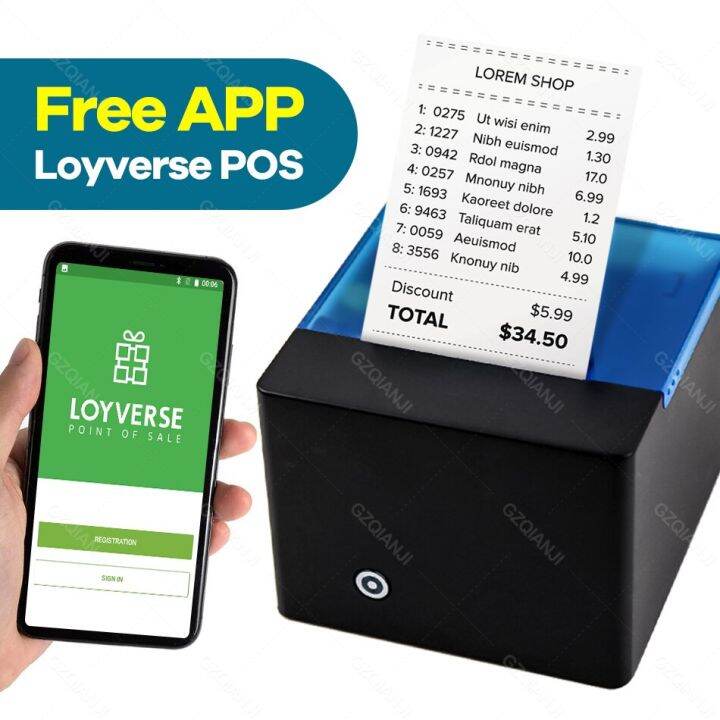 58mm Mini Thermal Receipt Bluetooth USB POS Printer Big Paper Warehosue ...