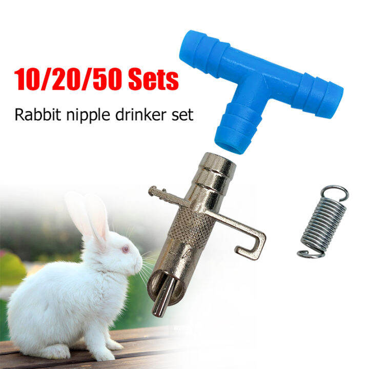 10/20/50Pcs Rabbit nipple water feeder drinker set Automatic Rabbit ...