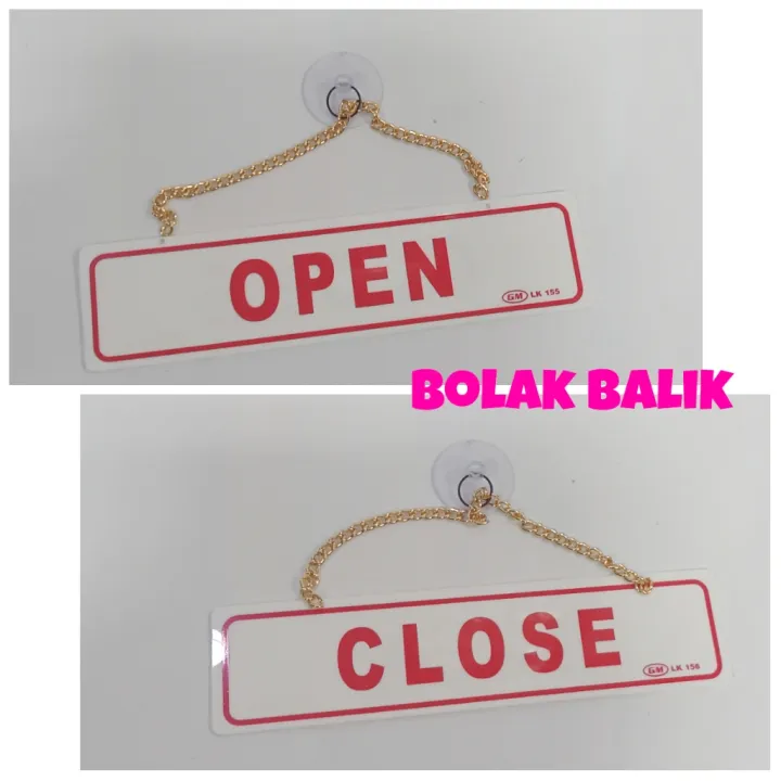 MINI papan tulisan OPEN CLOSE sign tanda kecil BUKA TUTUP plat sign ...