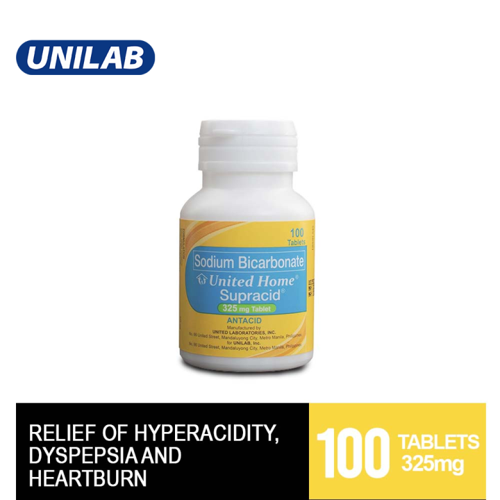 United Home Supracid (Sodium Bicarbonate 325Mg In Bottle Of 100 Tablets ...