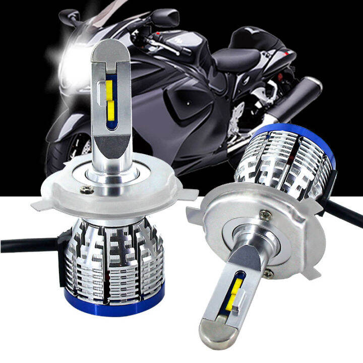 Motorcycle headlights modified LED front big bulb 12V lens lamp super bright light H7H4 three ...