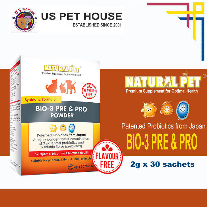 Natural Pet BIO-3 Pre & Pro Powder (Flavour Free) 2g x 10 Sachets / 2g x 30 Sachets | Lazada ...