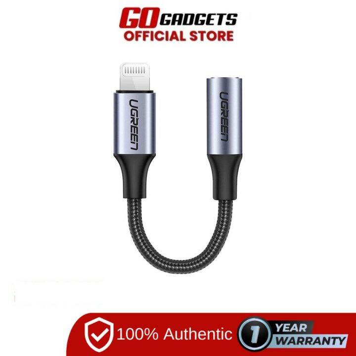 Ugreen Lightning To 3.5mm Audio Adapter Aluminum Braded 0.1m Us211 ...