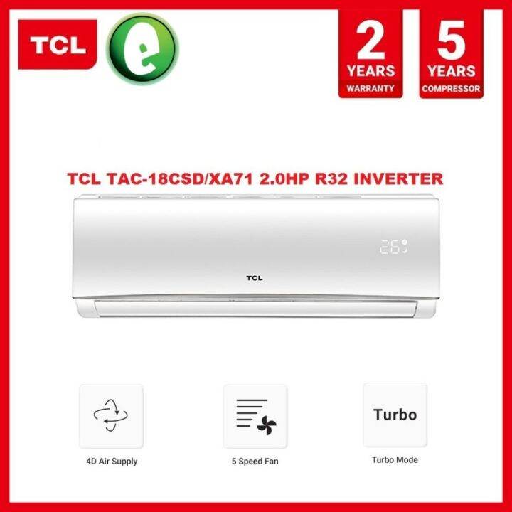 TCL Inverter Wall Mount Air Conditioner - R32 Refrigerant | Lazada
