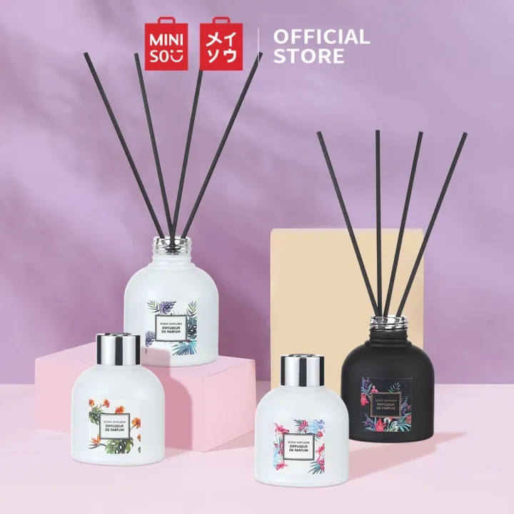 MINISO ก้านไม้หอม ก้านไม้หอมอโรม่า ปรับอากาศ น้ำมันหอมระเหย อโรมาเทอราพี Scent Diffuser 80ML ...