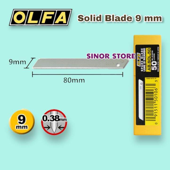 Olfa Cutter REFILL AB-SOL-50 9 mm Solid Blade isi 50 Pcs | Lazada Indonesia