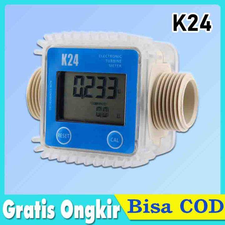 Digital Lcd K24 Flow Meter Turbin Aliran Bahan Bakar Tester untuk Bahan ...