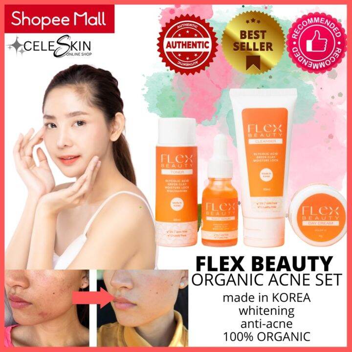 FLEX Beauty Organic Acne Solution for Whitening Pimple Remover and ...