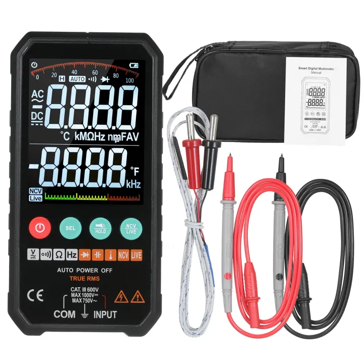 Mastfuyi Super Slim Palm Size 3.3-inch LCD Digital Multimeter 6000 ...