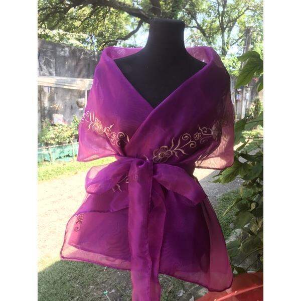 Modern Filipiniana wrap around / embroidery Magenta | Lazada PH