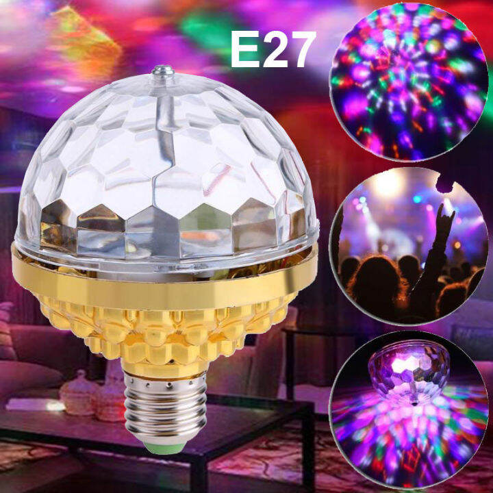 Deyln E27 6W Rotating Magical Ball Lights Mini RGB Projection Lamp Party DJ Disco Ball Light ...