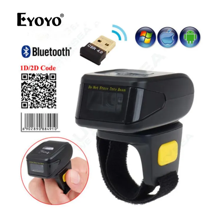 Eyoyo Mini Bluetooth Wearable Ring 2D Scanner Barcode Reader For IOS ...