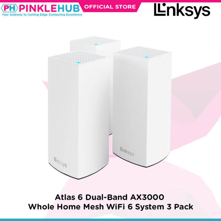 PinkleHub | Linksys Atlas 6 Dual-Band AX3000 Whole Home Mesh WiFi 6 System 3 Pack (MX2003-AH ...