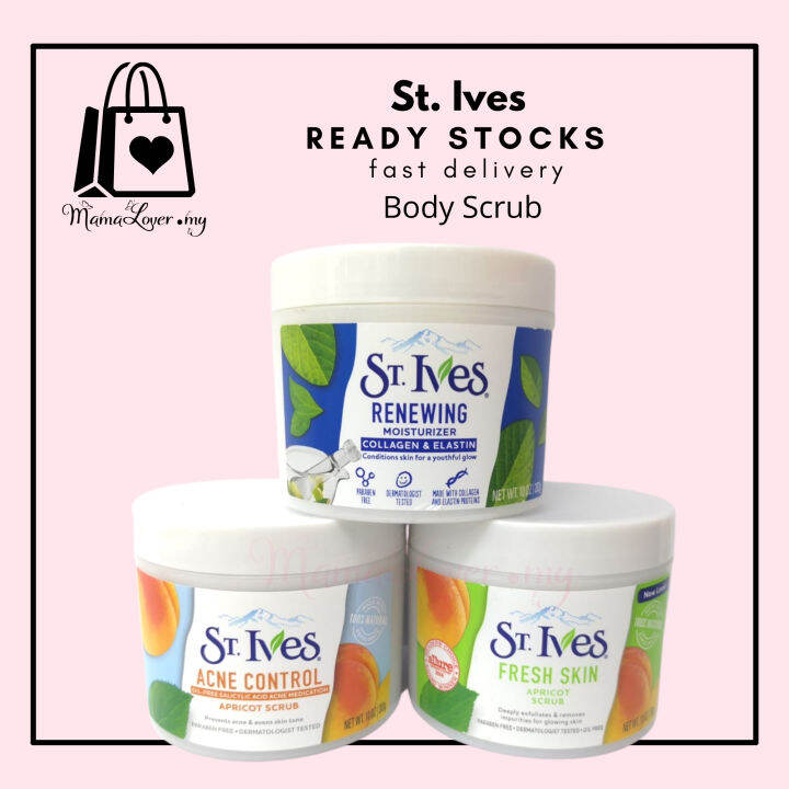 ST Ives body Scrub/body Moisturiser 283g Renewing Acne Control Fresh ...