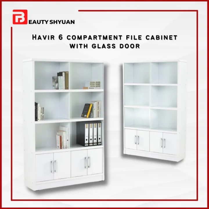 HAVIR 6 Compartment Glass Cabinet Glass Display Cabinet Glass Display ...