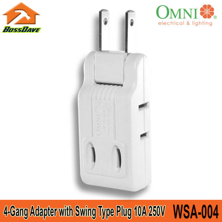 Omni 4-Gang Adapter with Swing Type Plug 10A 250V WSA-004 | Lazada PH