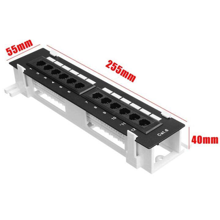 Network Tool Kit 12 Port CAT6 Patch Panel RJ45 Networking Wall Mount ...