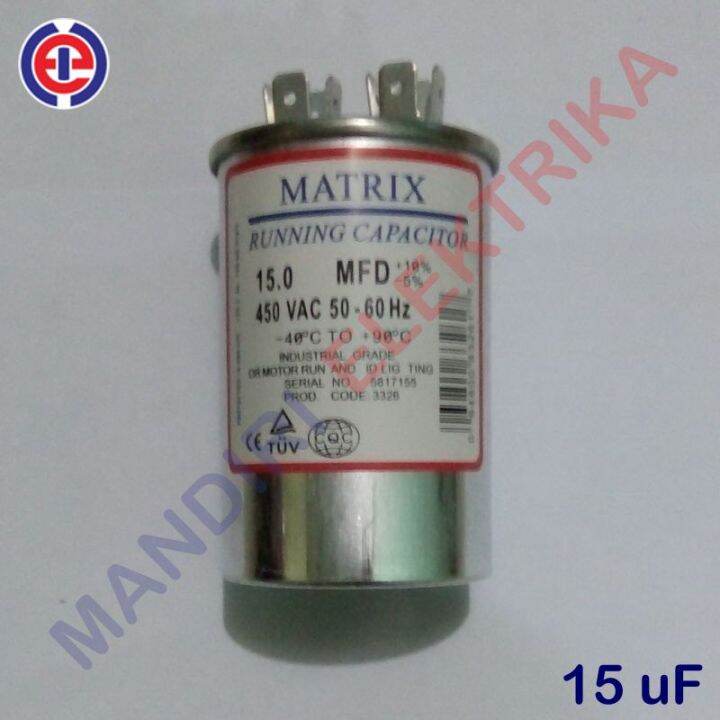 Kapasitor AC 15 mF, Starting Capacitor 15 Micro Farad, Capasitor ...