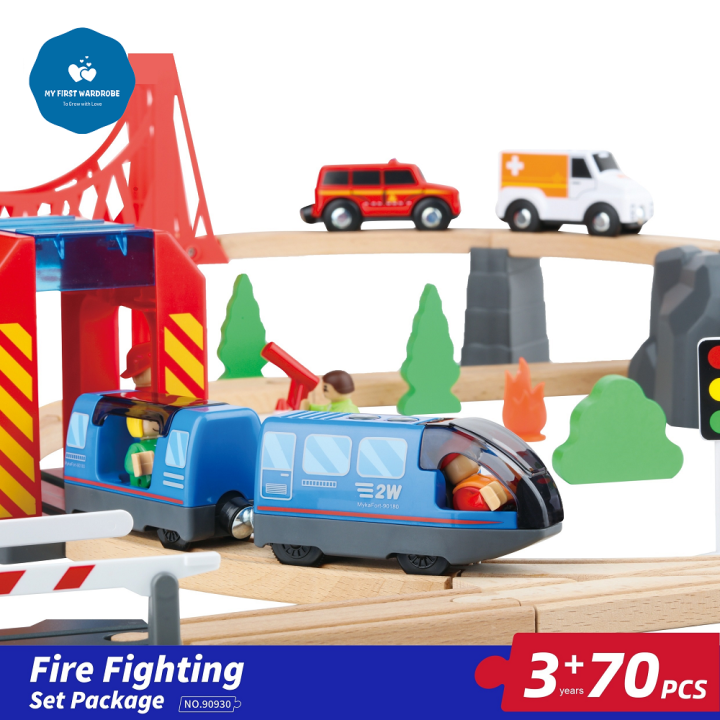 [SG] 36m+ MykaFort Fire Fighting Track Set Package 70pcs | Track Trains ...