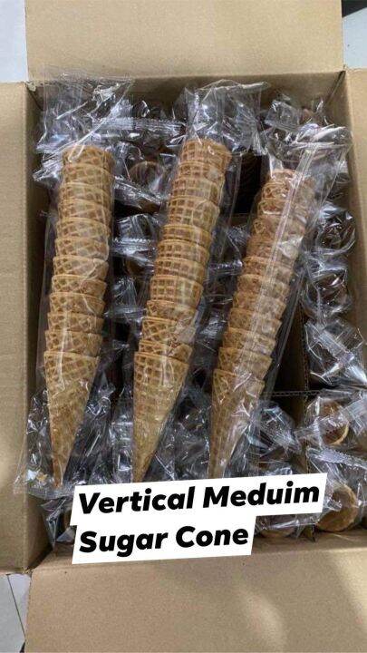 1 x Box of Ice Cream Cones - Various types of cone flavors and sizes ...