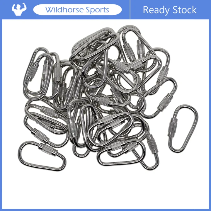 LazaraSuper 50X small steel quick open screw lock key Chain Hook ...