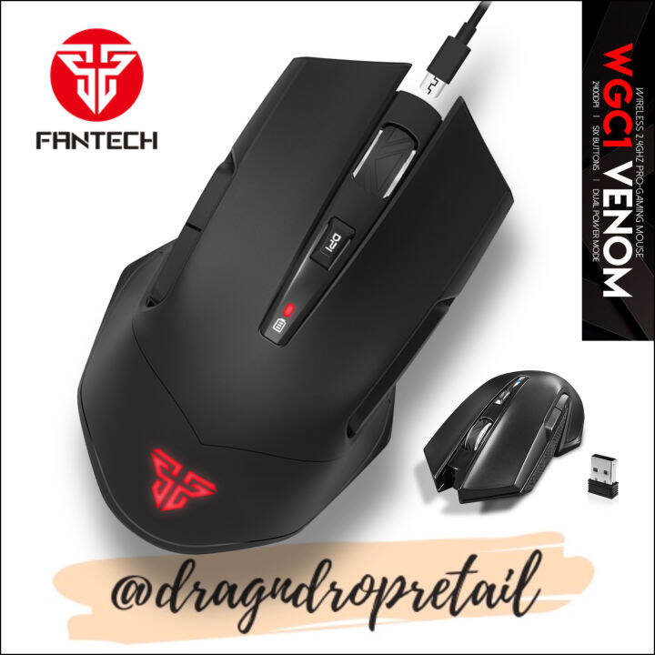 FANTECH WGC1 VENOM Rechargeable Wireless 2.4GHz Pro-Gaming Mouse ...