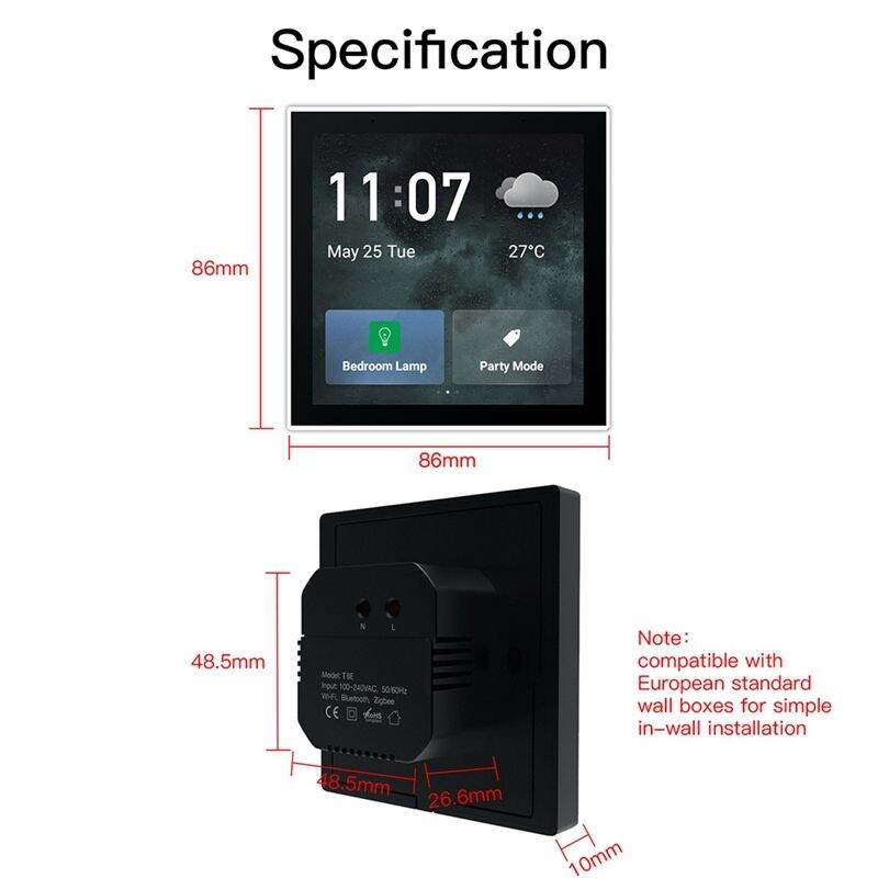 1 Set Tuya Control Panel Smart Home Control Panel 4/6 Inch Central ...