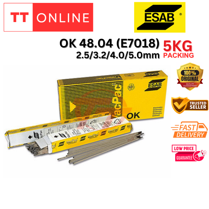 ESAB OK48.04 E7018 Welding Electrode Rod (2.5mm, 3.2mm, 4.0mm, 5.0mm) Elektrod Ubat Welding 焊条焊支 ...