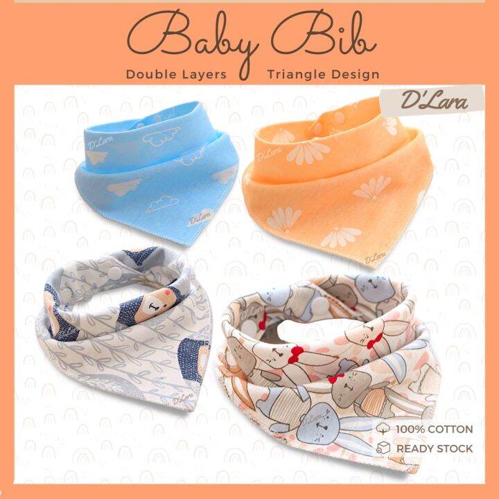 D'LARA Baby Toddler Cotton Triangle Bib | Lazada