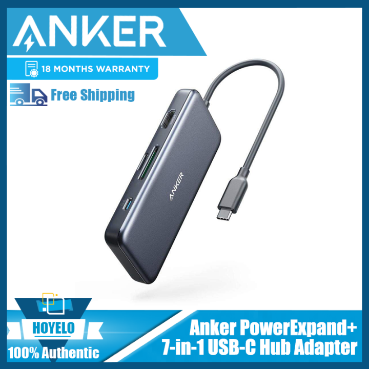 Anker USB C Hub, PowerExpand+ 7-in-1 USB C Hub Adapter, with 4K HDMI, 100W Power Delivery, USB-C ...