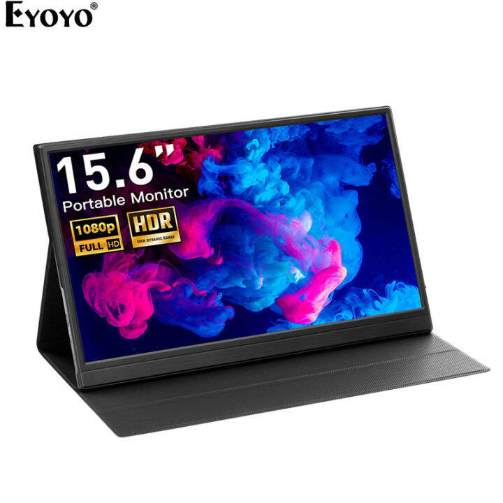 Eyoyo 15.6 Inch Portable Monitor HDMI Type-C 1080P HDR IPS Screen Dual ...