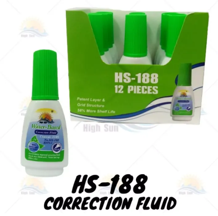HS-188 Correction Tape Liquid Water Based 15ml Correction Fluid - per ...