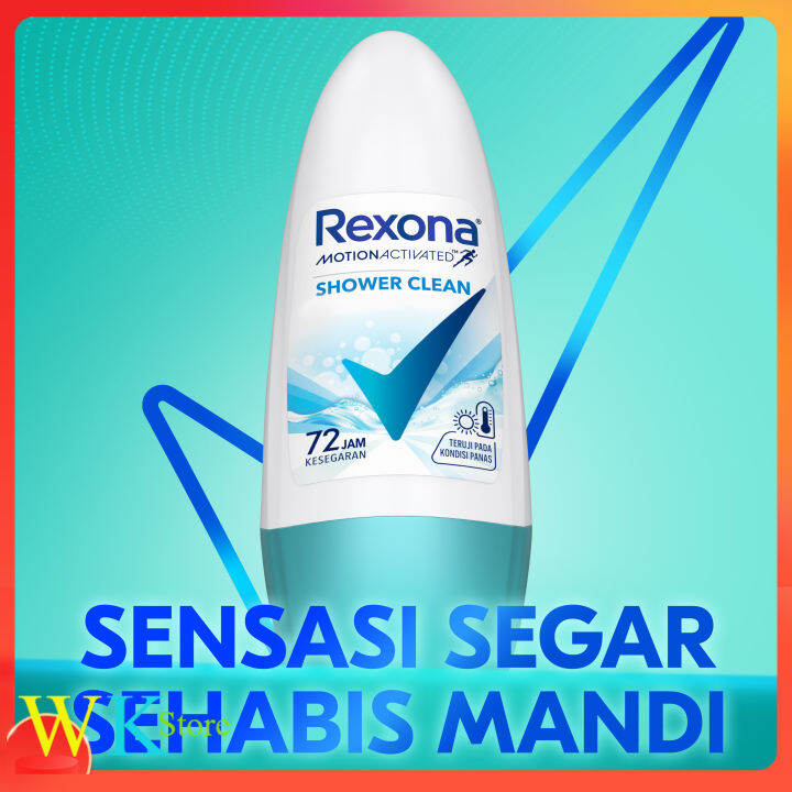 Rexona Women Deodorant Roll On Antiperspirant Shower Clean 72 Jam ...