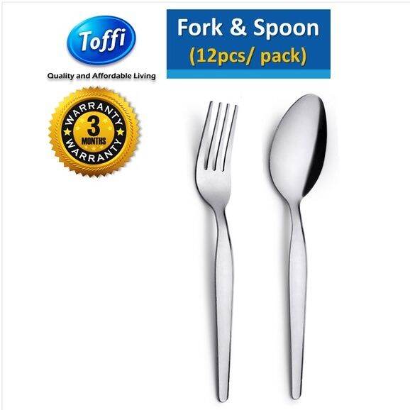 Toffi Dessert/Dining Fork and Spoon Stainless Steel (12 Pcs/Pack) | Lazada