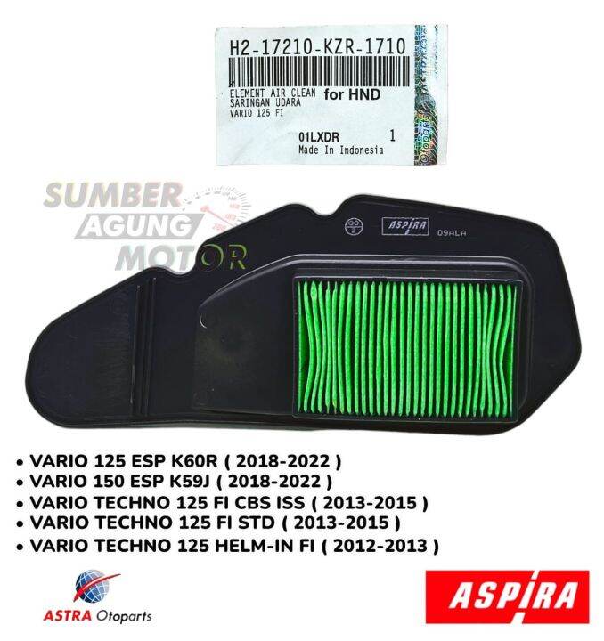 FILTER UDARA HONDA VARIO 125 FI vario 125 150 Fi cbs esp ORI ASPIRA H2 ...