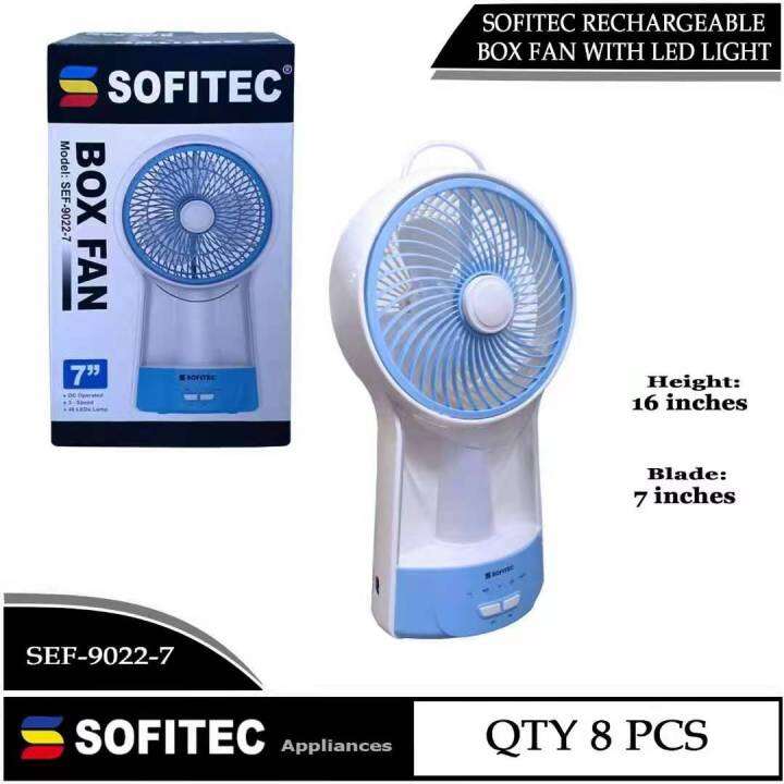 Sofitec 3 in 1 Rechargeable Fan Box Fan Emergency Light LED Portable ...
