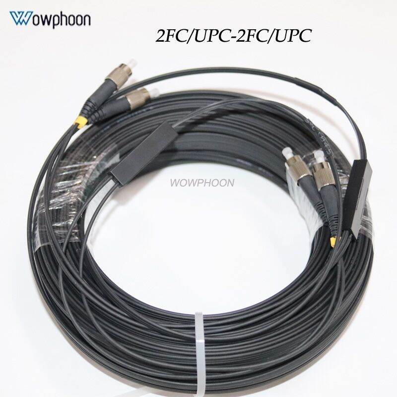50M Length 3 Steel 2 Core Outdoor FTTH Drop Cable SC LC ST FC Connector ...