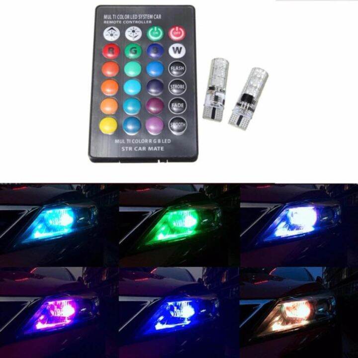 T10 Silicone Car Park Light LED Bulbs With Remote Control | Lazada PH