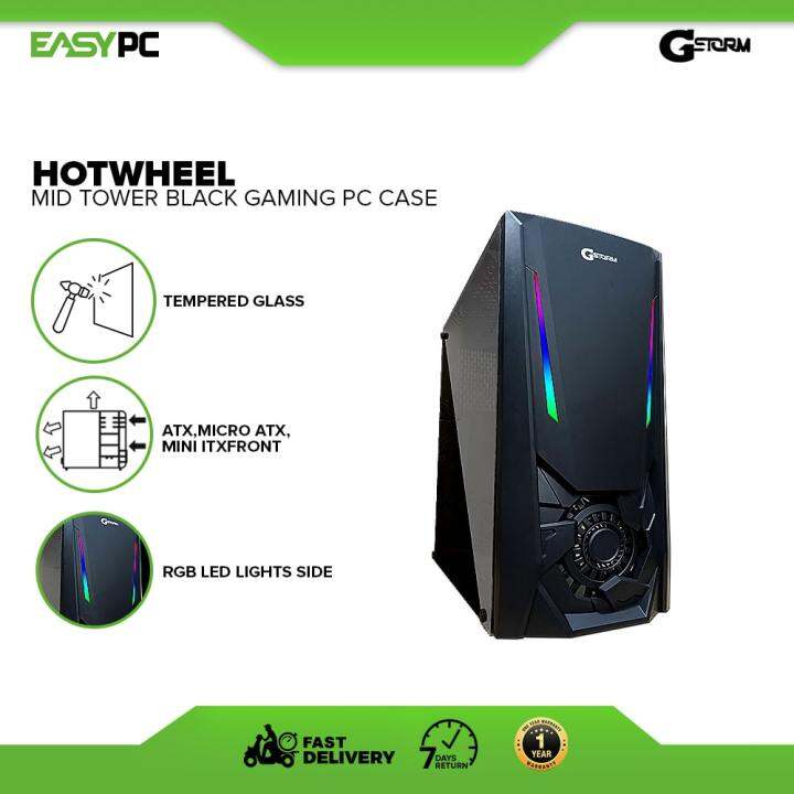 EasyPC | GStorm Hotwheel Mid Tower Gaming PC Case Black Desktop Casings ...
