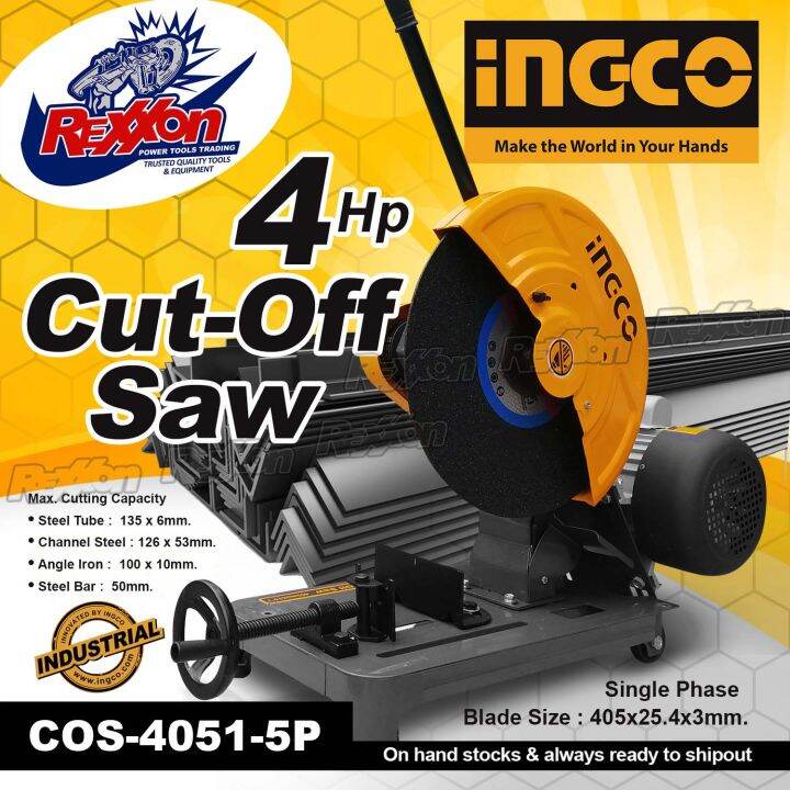 INGCO INDUSTRIAL 16" 4HP Belt Driven Single Phase Cut Off Saw / Cut Off ...